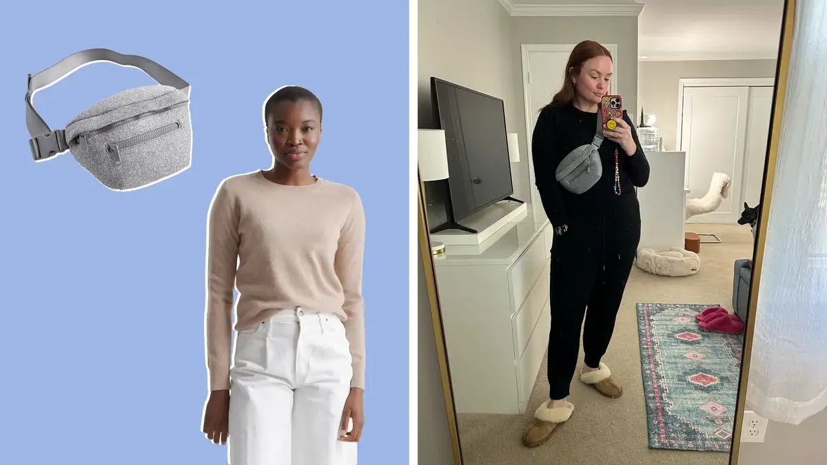 Quince womenswear review: Cashmere sweater and pants, neoprene belt bag ...
